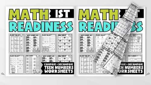 1st Grade Math Readiness Worksheets | Compose & Decompose Teen Numbers ...