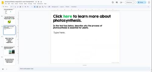 Photosynthesis, Respiration, and Transpiration - Plant Processes Lesson