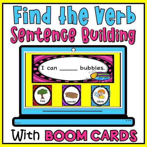 Identify the Verbs Action Words Sentence Building with Digital Boom Cards