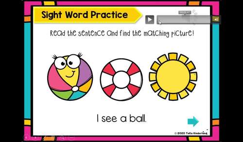 Kindergarten Sight Words Reading Interactive PowerPoint Games | TPT