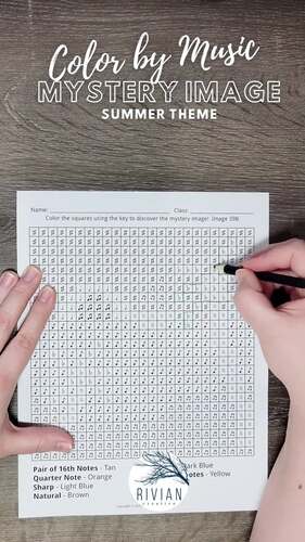 Color by Music Symbol Mystery Images Summer Music Coloring Activity