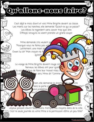 April Fools (French Activities) by Prop It Up with Mme R | TPT