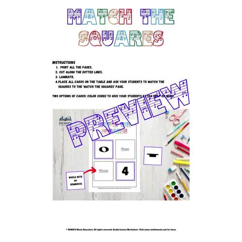 Learn to Match the Notes, Rest, their Name and Values. Ages 4+ | TPT