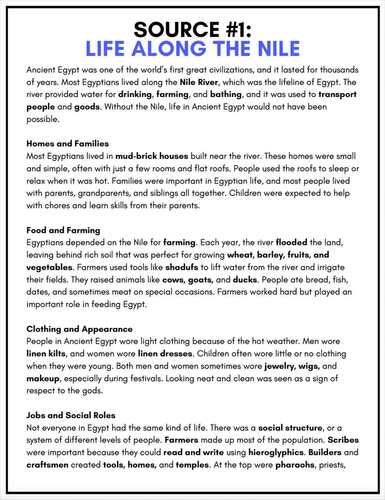 Ancient Egypt ELA Writing Performance Task | 3rd–6th Grade | Test Prep