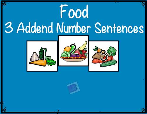 Food Themed Build 3 Addend Addition & Subtraction Number Sentences