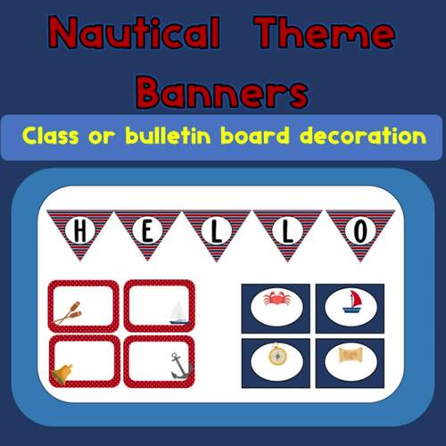 Banners and labels Bulletin Board Nautical theme by Ana's Teaching Corner