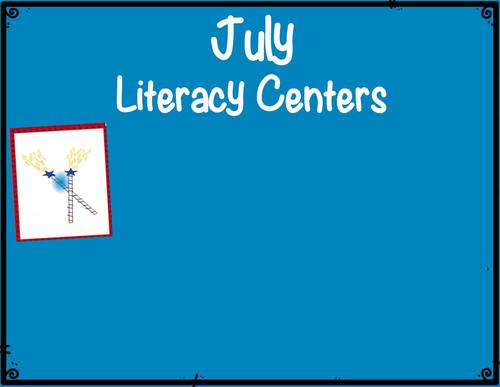 July Literacy & Math Centers: 4th of July, Stars & Fireworks Theme