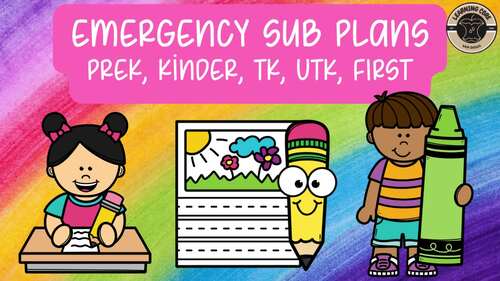 HUGE Emergency Sub Plans Printables Bundle PreK Kindergarten First TK ...