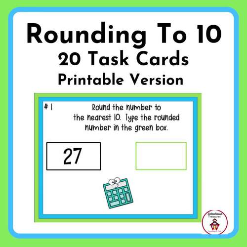 Rounding to Nearest 10 Task Cards 3rd Grade Math by Schoolhouse Treasures