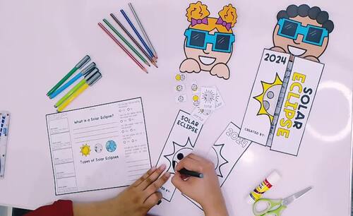 Solar Eclipse 2025 Lapbook Craft Sequencing 1st 2nd Second 3rd 4th Grade