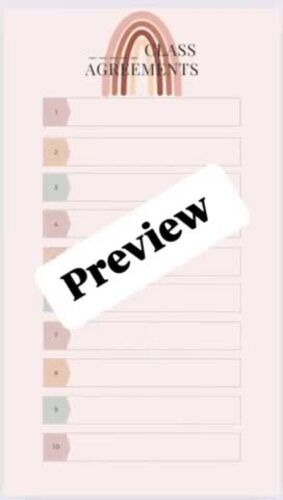 First Week of School Class Agreements/Expectations Editable Template w ...