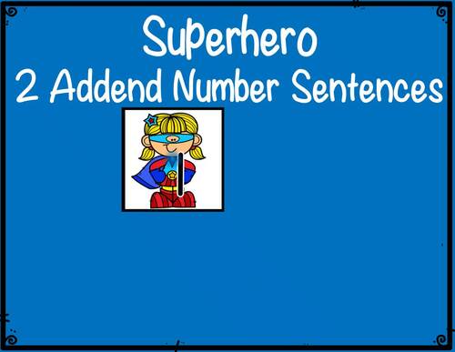 Superhero Themed 2 Addend Addition & Subtraction With Ten Frames