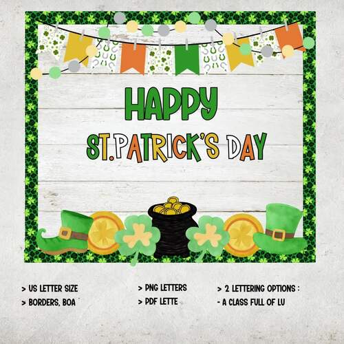 St. Patrick's Day Bulletin Board & Door Decor March Classroom Door Decor