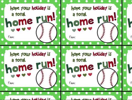 Baseball (Fidget Toy/Stress Ball) Winter Holiday Gift Tag- Hope your ...