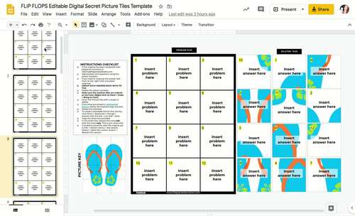 Flip Flops Digital Editable Google Slide Secret Pictures | Distance ...