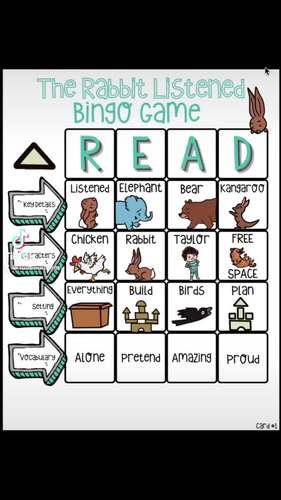 The Rabbit Listened Bingo Game by loveourlibrary | TPT