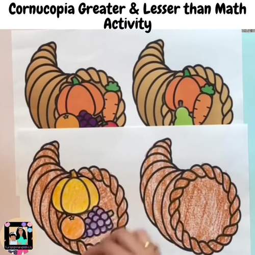 Thanksgiving Math Greater Than or Lesser Than | Cornucopia Comparing ...