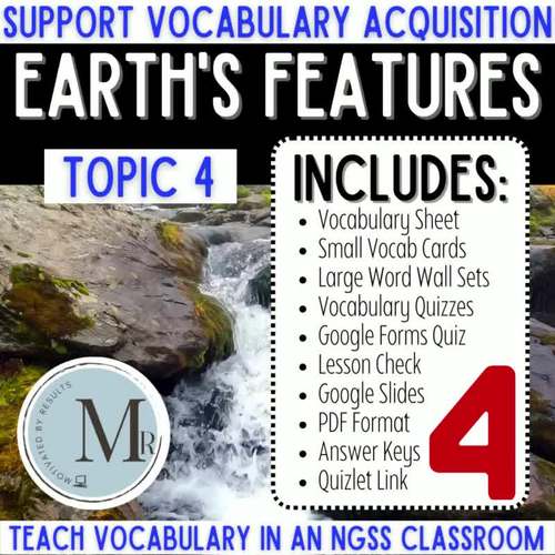 4th Grade Science | EARTH'S FEATURES Topic 4 STUDY SET by Motivated By ...