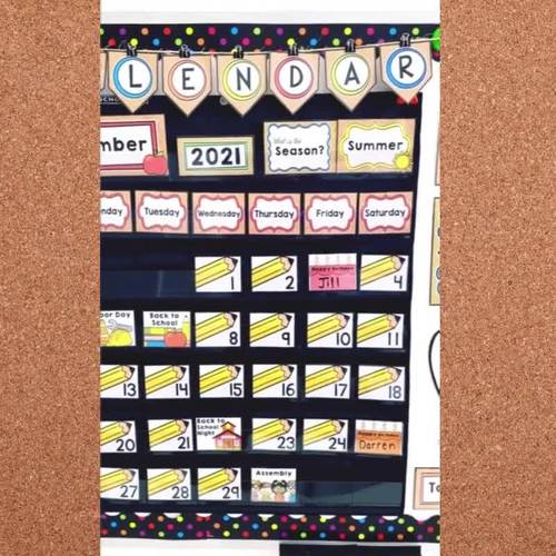 Classroom Calendar Set | Numbers and Cards | BUNDLE by Clearly Primary