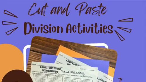 4.NBT.6 Multidigit Division Word Problems With Remainders Cut and Paste ...