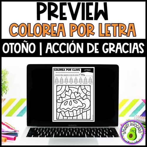 Colorea por Letra Actividad de Otoño y Acción Gracias, Spanish Fall ...