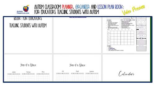 Autism Classroom Planner, Organizer and Lesson Plan Book: For Educators