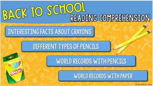 Back-to-School Reading Comprehension | with Digital Back-to-School ...