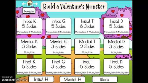 Build a Valentine's Monster BOOM Cards™ K, G, T, D, H Sounds - Speech ...