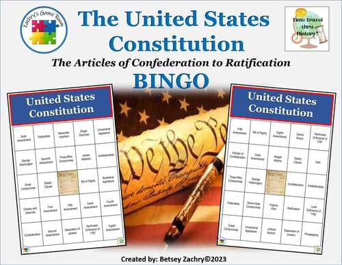 United States Constitution BINGO Game: Articles of Confederation to ...