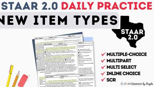STAAR Identifying Theme Passages Exit Ticket Bell Ringer Multiple Choice
