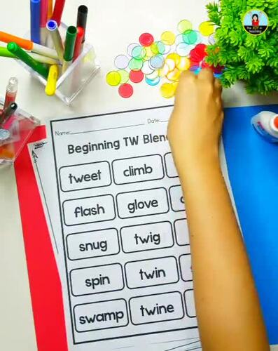 Beginning TW Blend Worksheet by The Joy in Teaching | TPT