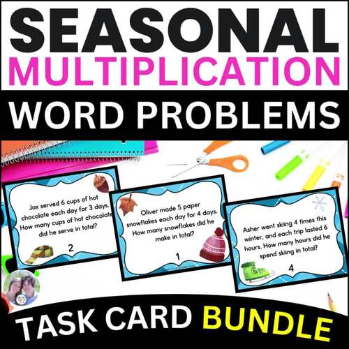 Single Digit Multiplication Word Problems Task Cards One Step ...