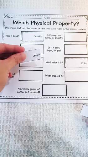 Physical Properties of Matter Sort – Cut and Paste Science Activity