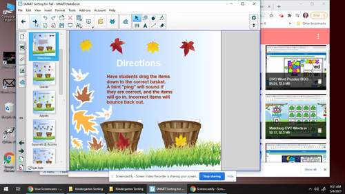 Sorting for Fall Smart Board™ Activity by Little Library of Learning