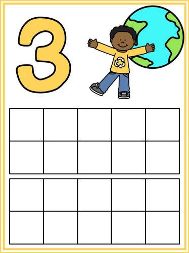 Earth Day Ten Frame Mats 1-20 by Erika Deane | TPT