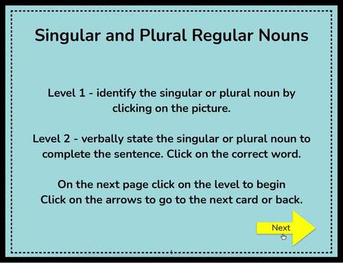 No Print Regular Noun Plurals Interactive PDF, Speech Therapy, PreK