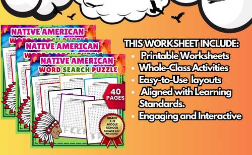 Native American Day Word Search Activities Morning Work 3rd,4th,5th,6th ...