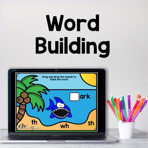 Digraphs Sentence Building, Word Building, and Reading Boom Cards Bundle