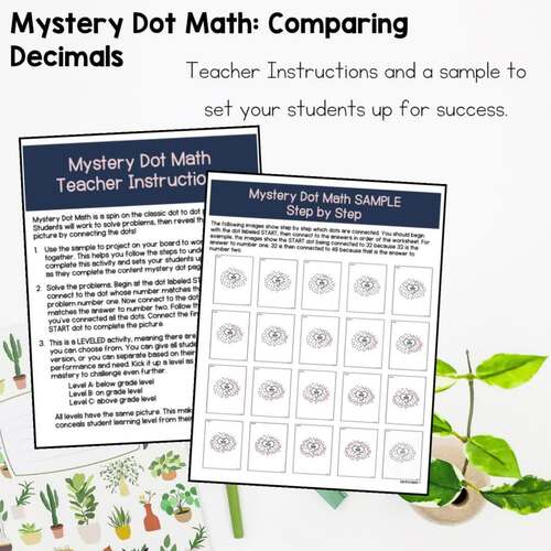 Solve the Mystery Dot Math Comparing Decimals Differentiated Levels 5th ...