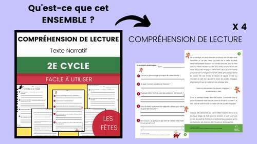 Compréhension de Lecture 2e cycle Les Fêtes - French Reading Comprehension