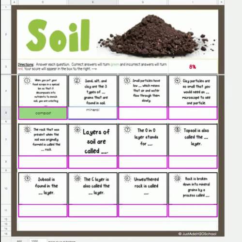Soil Vocabulary Digital and Printable Review Sheet by JayZee | TPT