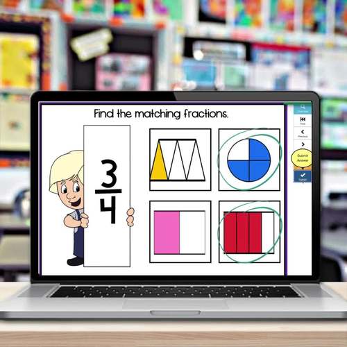 Identifying Fractions Boom Cards - Represent Fractions with Visual Models