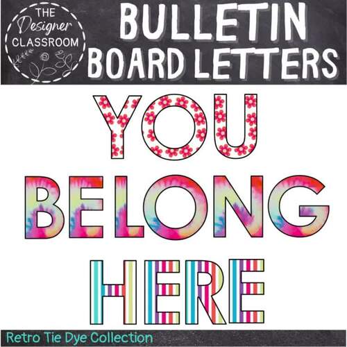 Printable Bulletin Board Letters | Retro Tie Dye Classroom Decor