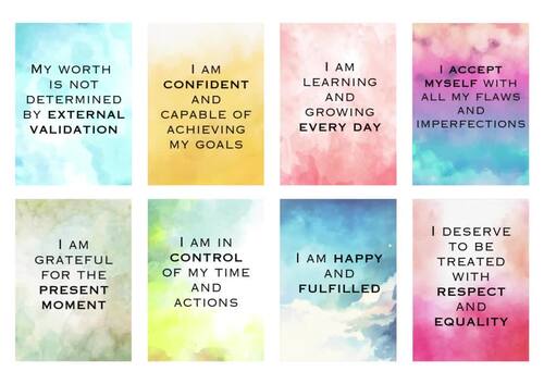 32 Positive Affirmation Cards by The Digivita | TPT