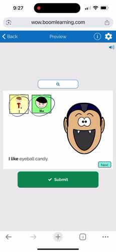 Boom Cards AAC Core Activities Halloween Feed the Friends Speech ...