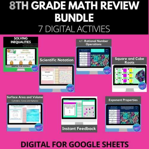 8th Grade Math Review Bundle by Math Rational Middles | TPT