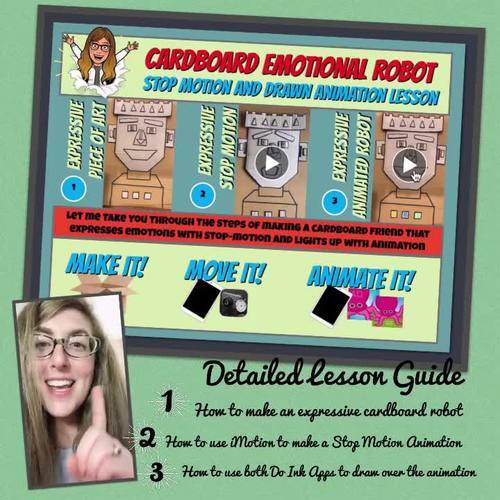 Cardboard Robot Stop-Motion Animation Lesson by Fuglefun | TPT