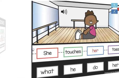Sight Word Sentences - Reading Comprehension Kindergarten Boom Cards