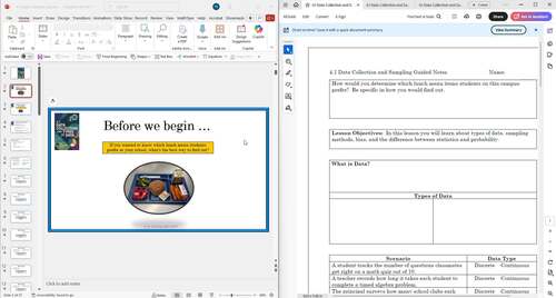 IB Math 4.1 - Statistics - Sampling Methods-Lesson, Guided Notes, HW, KEY