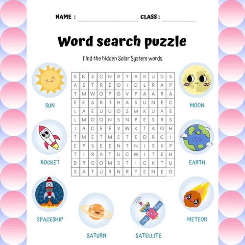 Summer Word Search and Puzzles, Kindergarten & First grade, Vocabulary ...